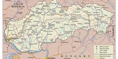 Slovensko mapy - Mapy Slovensku (Východná Európa - Európa)